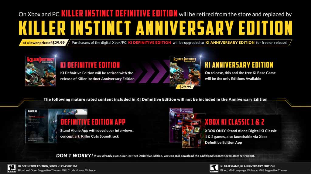 Killer Instinct será gratuito y se anuncia una edición de aniversario ...